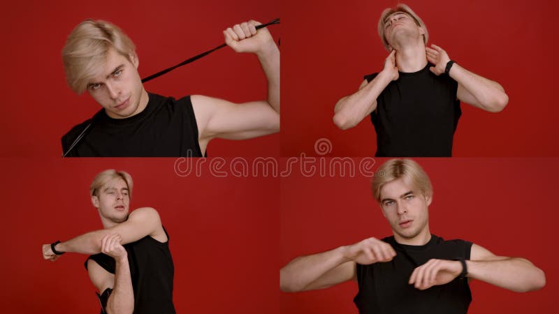 Fit Individual Demonstrating Workout Techniques in a Vibrant Studio ...