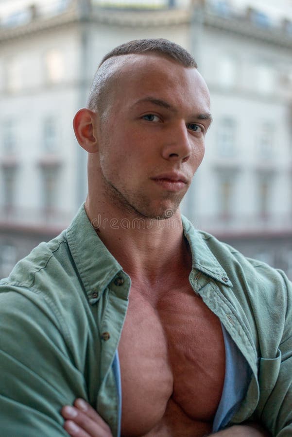 Fit male model stock image. Image of torso, outdoors - 169517787
