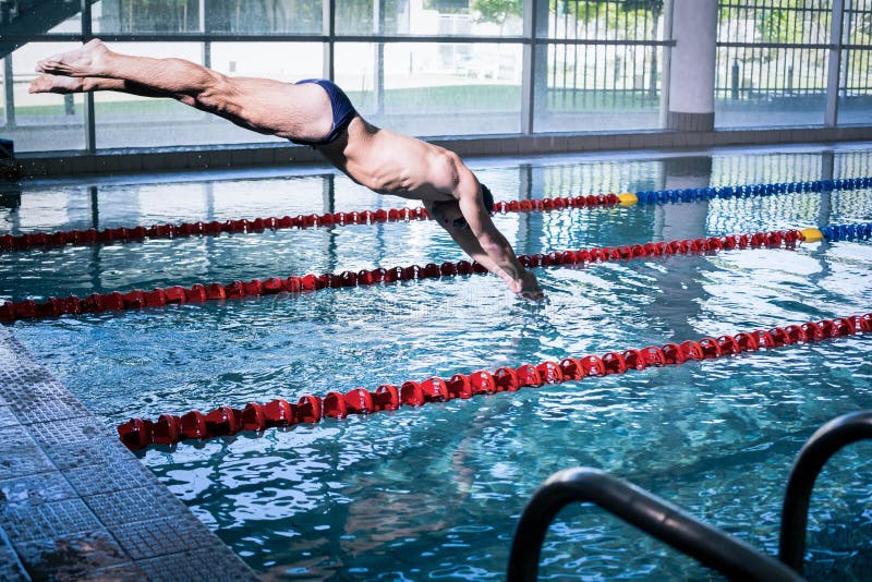 Fit man diving stock photo. Image of body, relax, recreational - 66173356