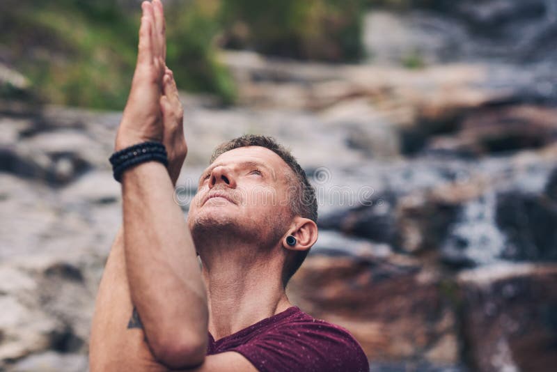 Man Yoga Pose Waterfall Stock Photos - Free & Royalty-Free Stock Photos ...