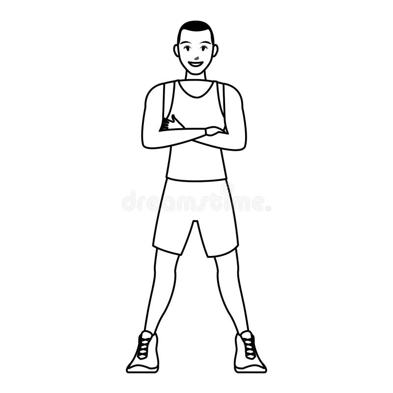 Fit man doing exercise stock vector. Illustration of happy - 135024436