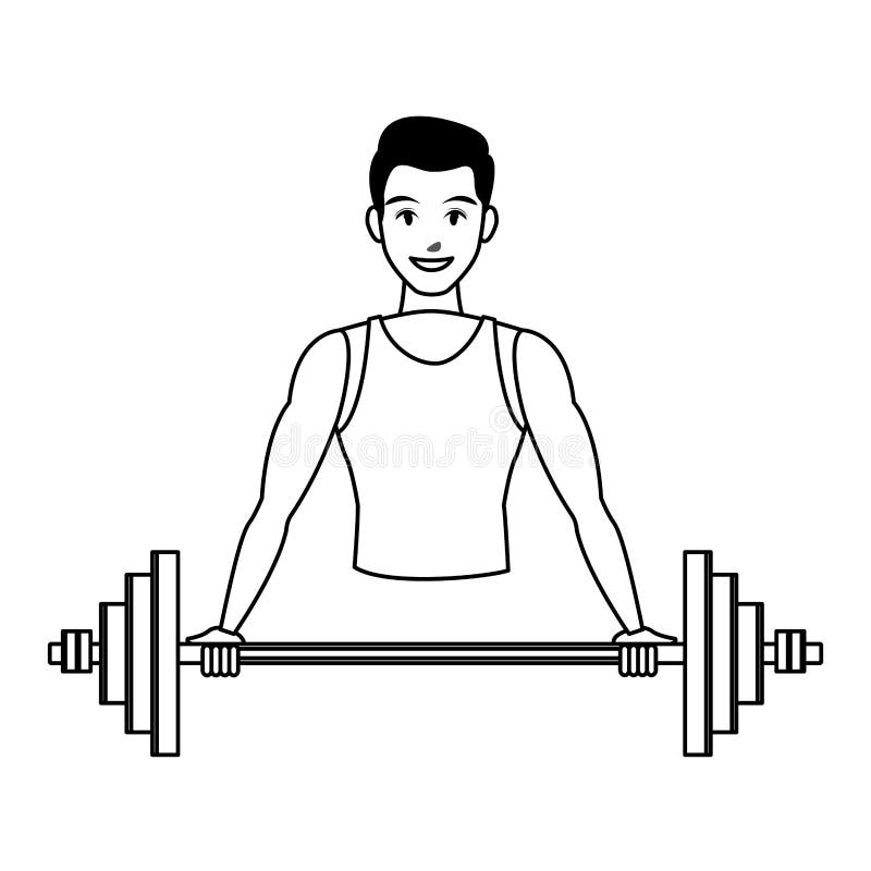Fit man doing exercise stock vector. Illustration of beautiful - 135024413