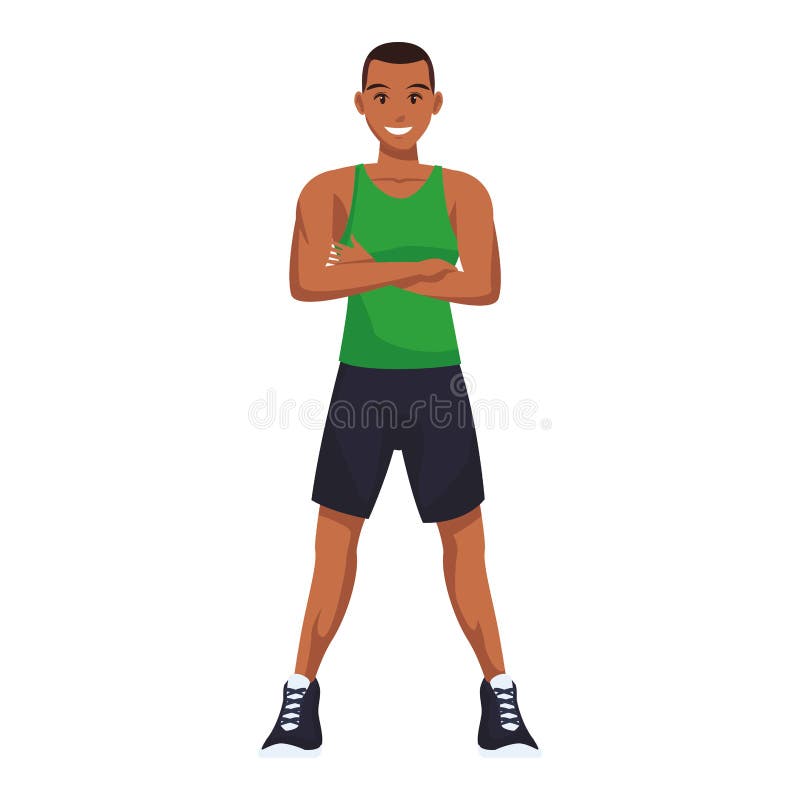 Fit man doing exercise stock vector. Illustration of muscular - 135024086