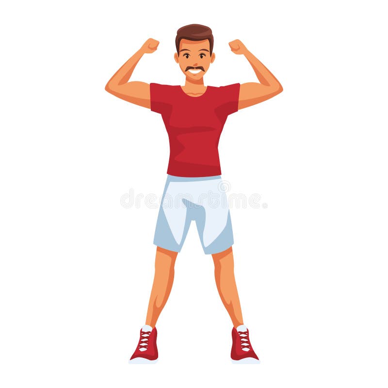 Fit man doing exercise stock vector. Illustration of athlete - 135024095