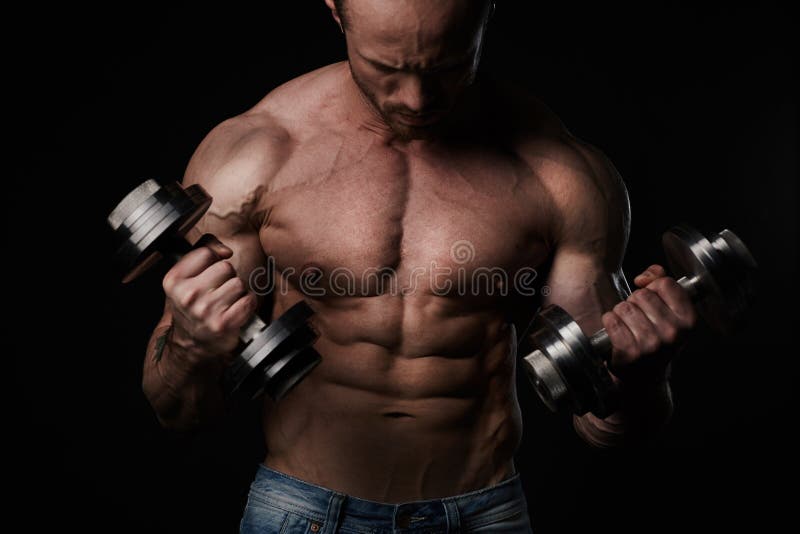 Fit man stock image. Image of holding, weightlifting - 76285429