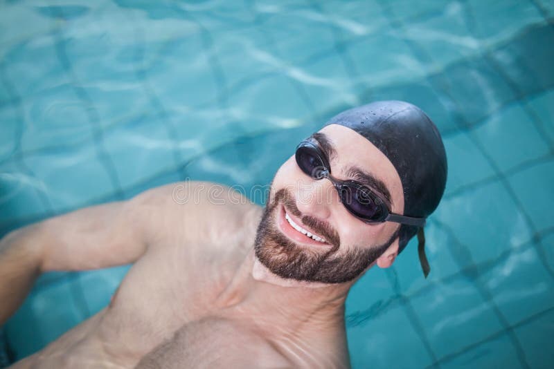 Fit Man Swimming on the Back Stock Image - Image of center, lifestyle ...