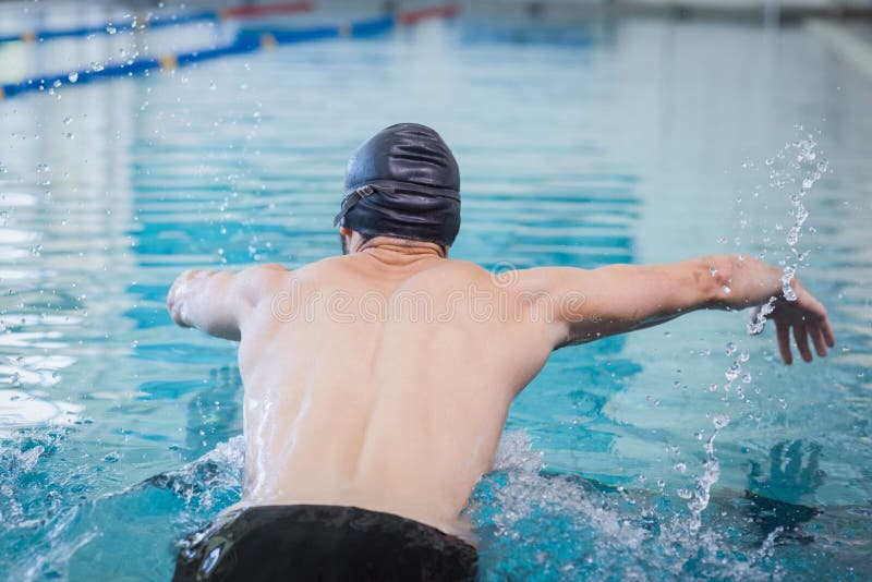 Fit man swimming stock image. Image of body, athletic - 66173571