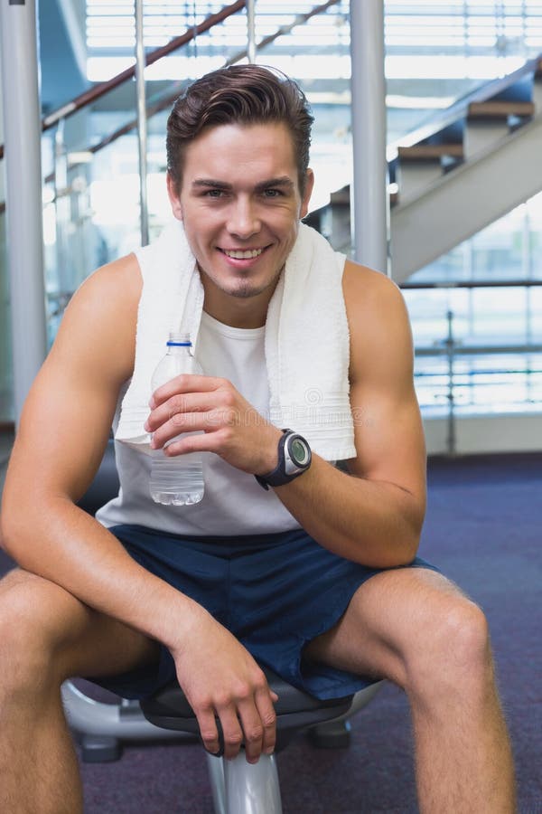 Fit Man Taking a Break from Working Out Stock Image - Image of camera ...