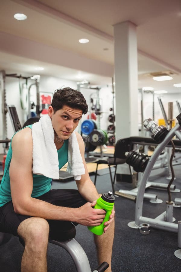 Fit Man Taking a Break from Working Out Stock Image - Image of shape ...