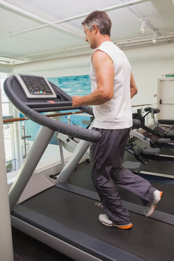Fit Man Working Out on Treadmill Stock Image - Image of sport, athl ...