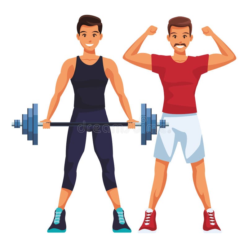 Fit men doing exercise stock vector. Illustration of graphic - 135024128