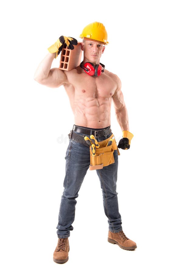Fit muscular man posing stock photo. Image of building - 88364910