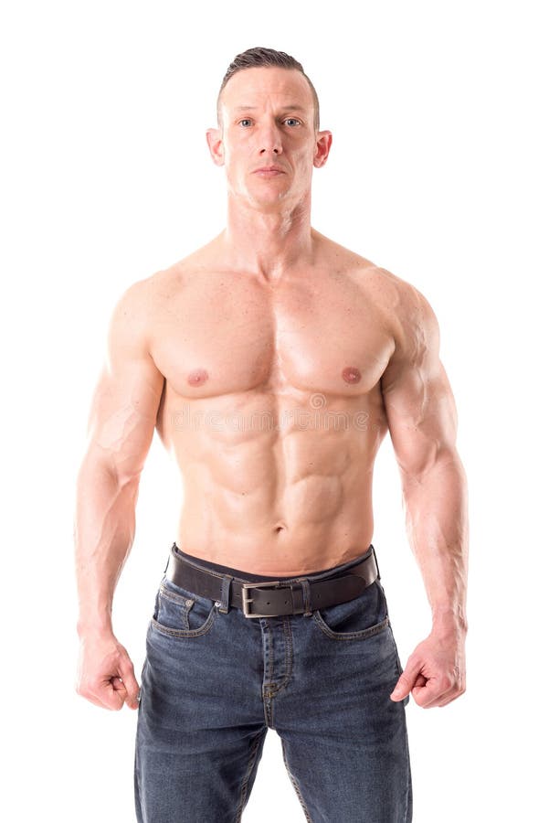 Fit muscular man posing stock photo. Image of care, male - 95094780