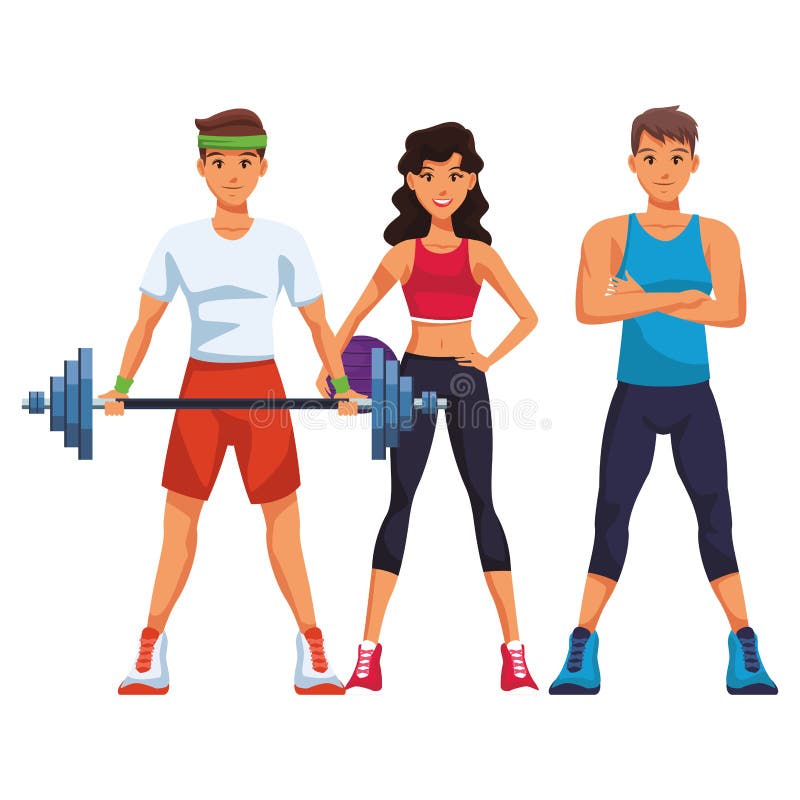 Fit people doing exercise stock vector. Illustration of lifestyle ...