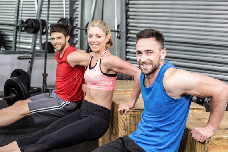 Fit People Doing Exercises with Box Stock Photo - Image of people ...