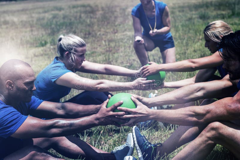 Fit People Performing Core Exercise Stock Image - Image of military ...