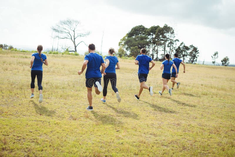 Fit People Running in Boot Camp Stock Image - Image of flexibility ...