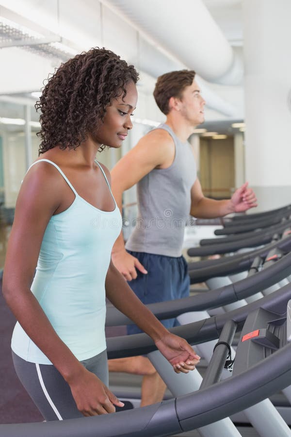 Fit People Running on Treadmills Stock Photo - Image of sports, health ...