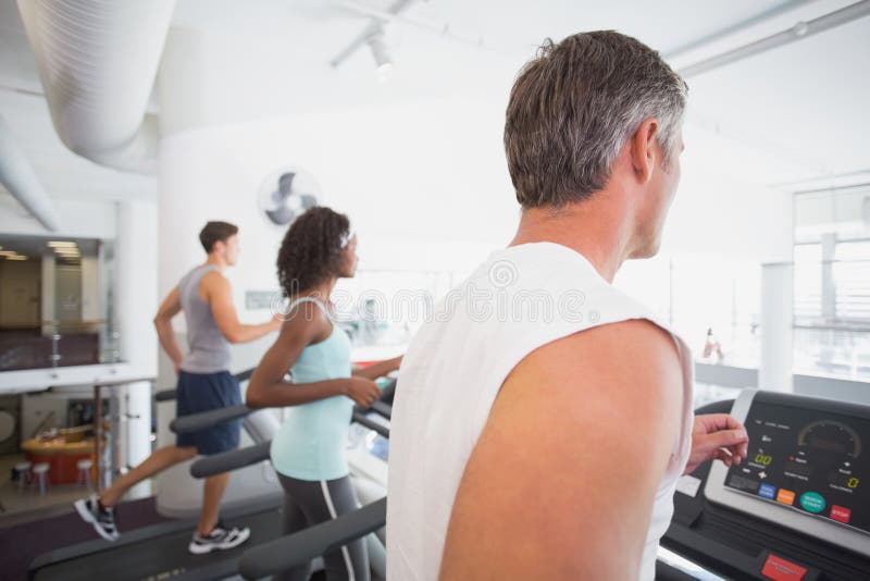 Fit People Running on Treadmills Stock Image - Image of equipment ...