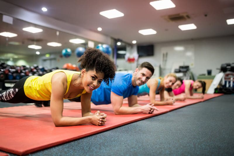 Fit People Working Out in Fitness Class Stock Image - Image of care ...