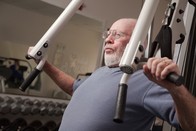 Fit Senior Man in the Gym stock image. Image of workout - 8120617