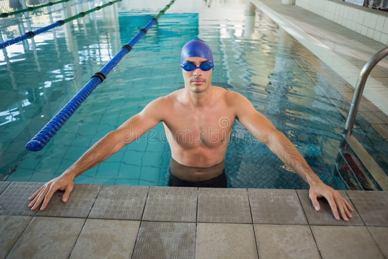 Fit Swimmer in Pool at Leisure Center Stock Photo - Image of sport ...