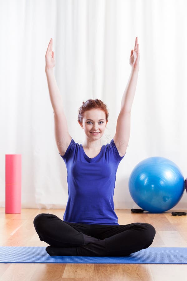 Fit Woman Doing Yoga Exercise Stock Photo - Image of exercise, position ...