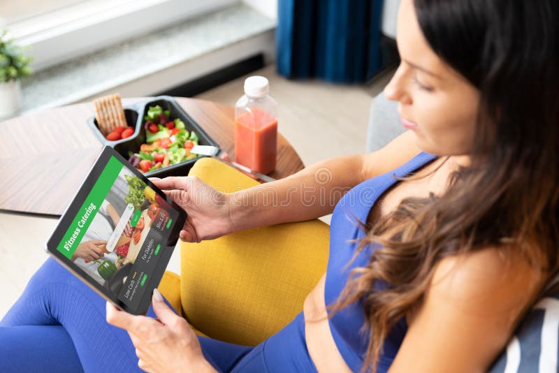 Fit Woman Eating Healthy Food at Home Stock Photo - Image of order ... Fit Woman Eating Healthy Food at Home Stock Photo - Image of order ...