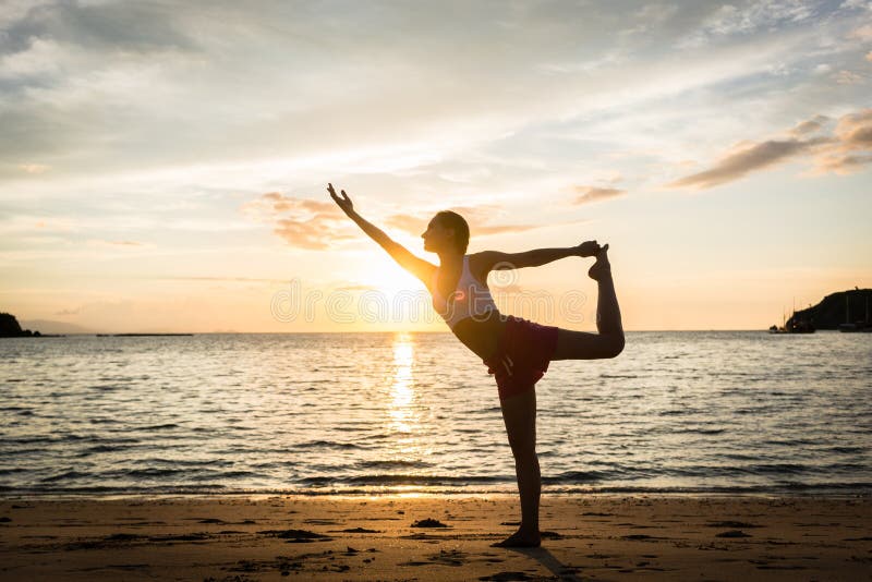 Yoga Standing Bow Pulling Pose Stock Photo - Image of hands, ethnicity ...