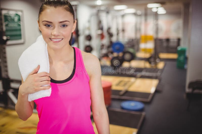 Fit Woman Smiling at Camera Stock Photo - Image of pretty, smiling ...