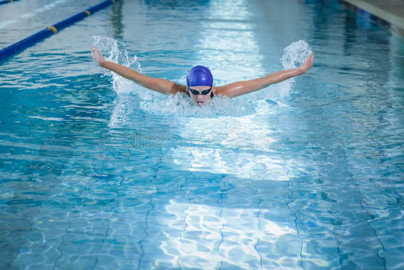 Fit woman swimming stock image. Image of person, athletic - 66173765