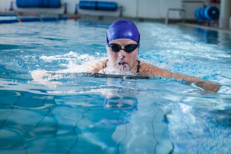 Fit woman swimming stock photo. Image of pretty, pool - 66173794
