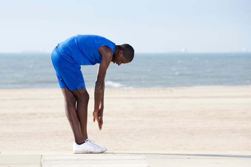 Fit Young Guy Exercising on the Beach Stock Photo - Image of nature ...