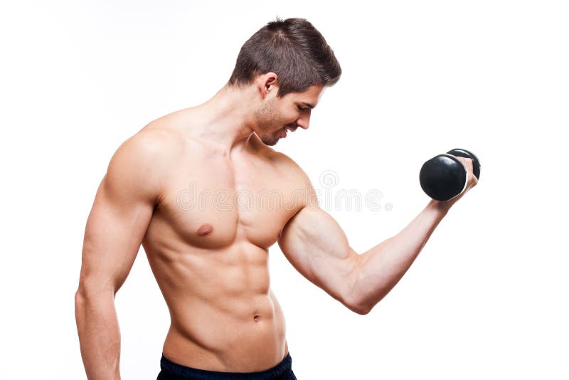 Fit young man. stock image. Image of holding, portrait - 35494367