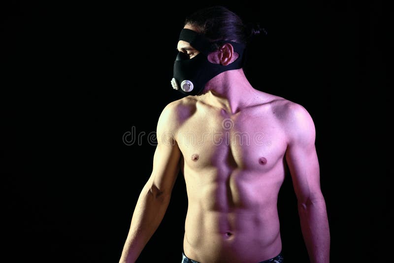 Fit Young Man Training Alone Despite Coronavirus Pandemic Using a ...