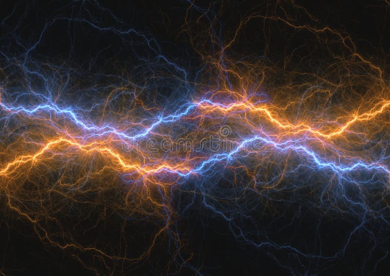 Fite and Ice Lightning Bolt, Stock Illustration - Illustration of blue ...