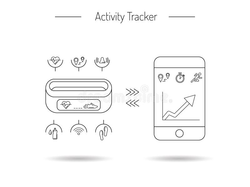 Fitness Activity Tracker 08 Stock Illustration - Illustration of bangle ...