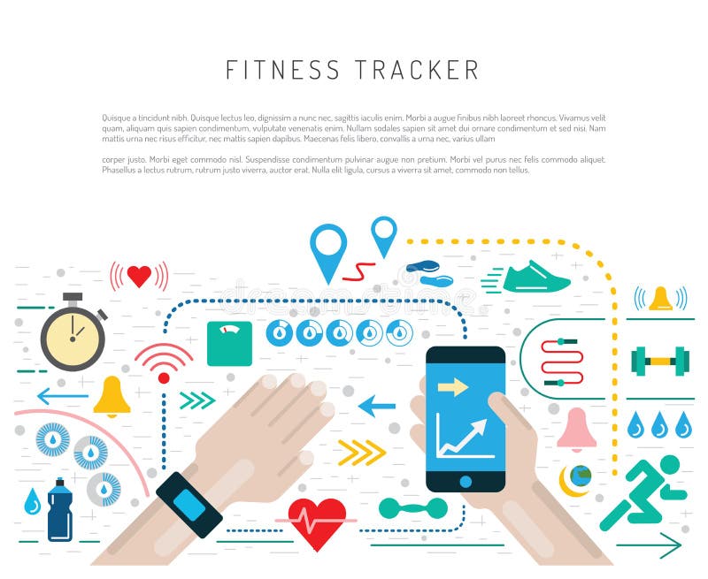 Fitness Activity Tracker 08 Stock Illustration - Illustration of bangle ...