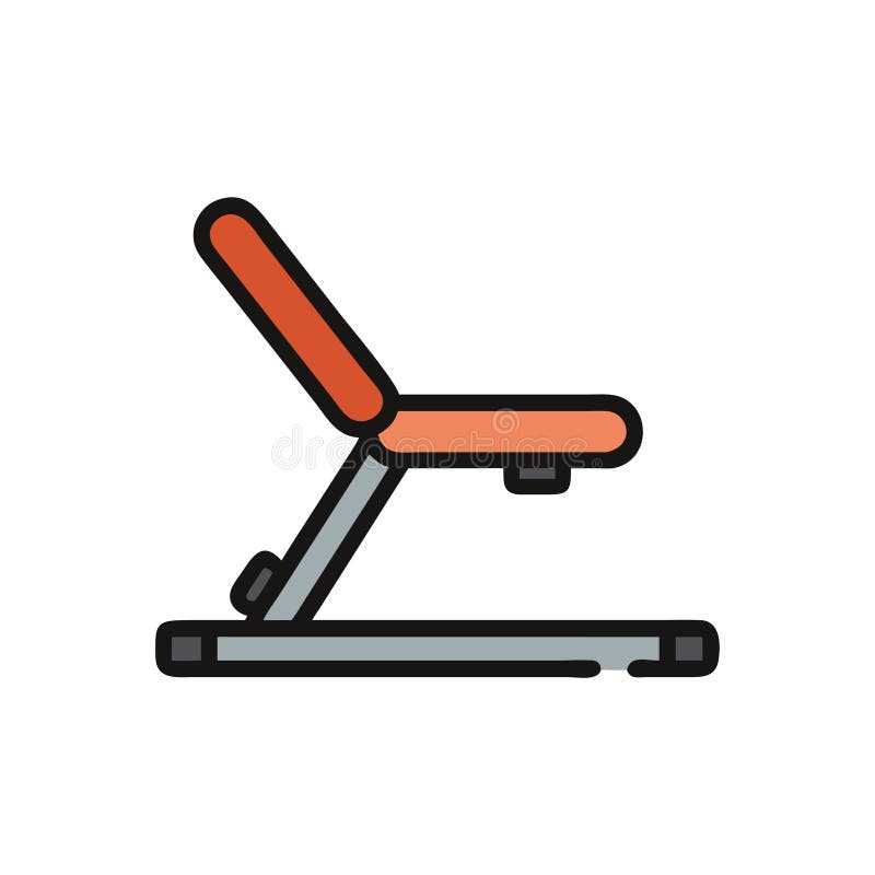 Fitness Adjustable Folding Weight Bench Icon Stock Photo - Illustration ...