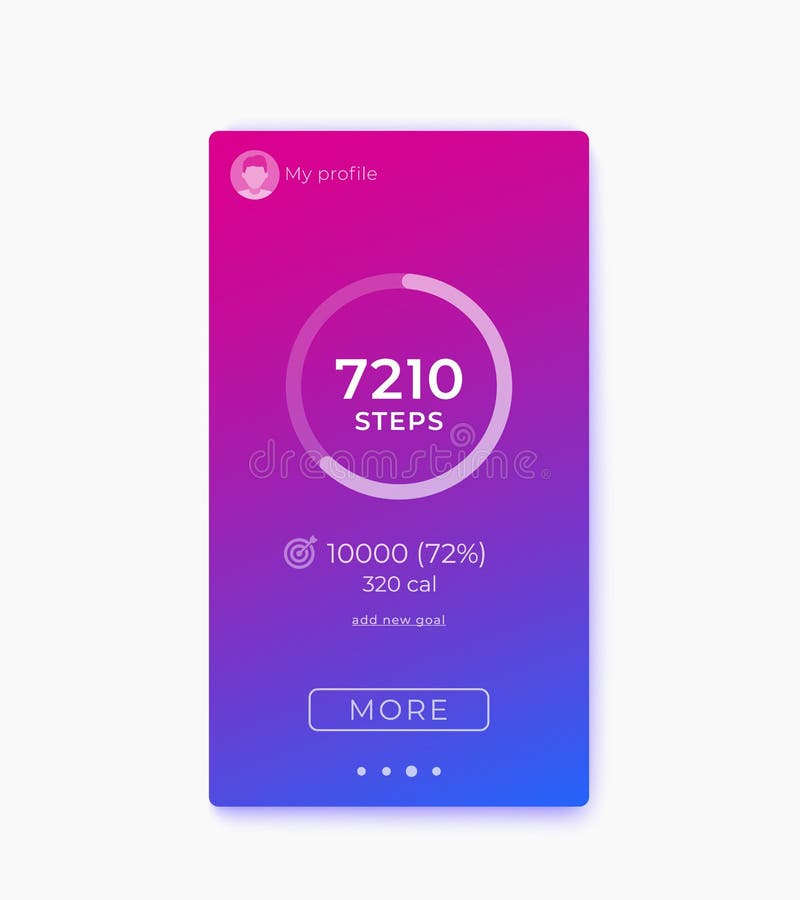 Fitness App, Activity Tracker and Step Counter Ui Stock Vector ...