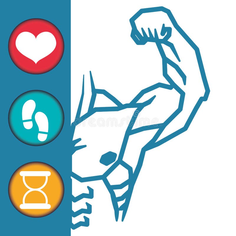 Fitness App Technology Icons Stock Vector - Illustration of healthy ...