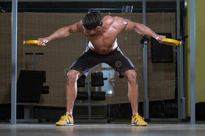 Fitness Athlete Doing Heavy Weight Exercise for Back Stock Image ...