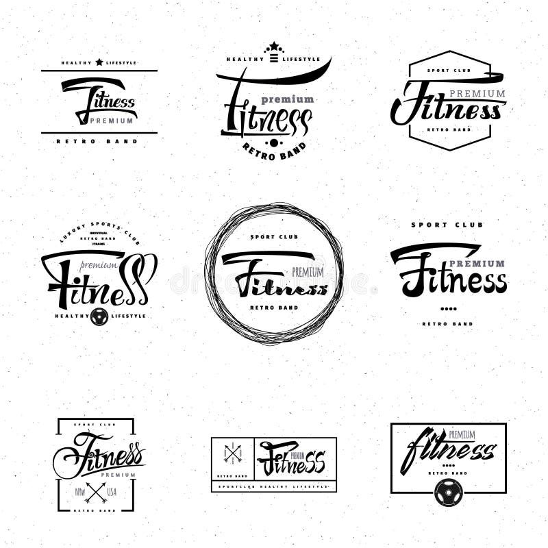 Fitness - Badges, Lettering, Calligraphy is Written with the Help of ...