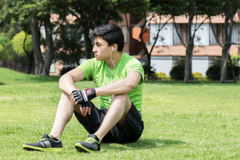 Fitness break stock photo. Image of male, resting, activity - 50400732