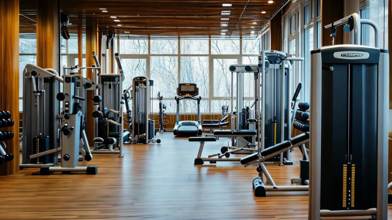 A Fitness Center within a Residential Complex, Filled with Modern Stock ...