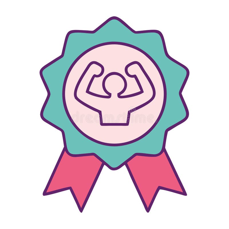 Fitness Challenge Achievement Medal Icon Stock Illustration ...
