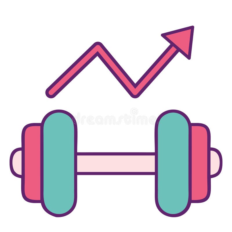 Fitness Challenge Dumbbell Progress Icon Stock Illustration ...