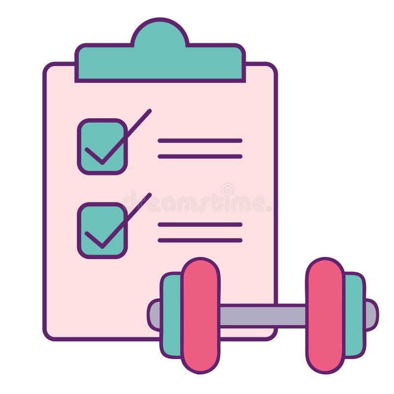 Fitness Challenge Workout Plan Icon Stock Illustration - Illustration ...