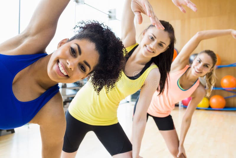 Fitness Class Exercising in the Studio Stock Image - Image of people ...