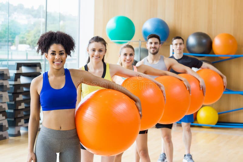 Fitness Class Exercising in the Studio Stock Image - Image of adult ...
